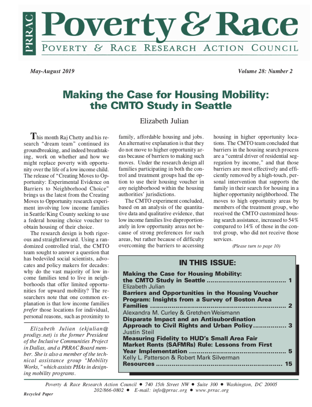 Poverty & Race Journal - PRRAC — Connecting Research to Advocacy