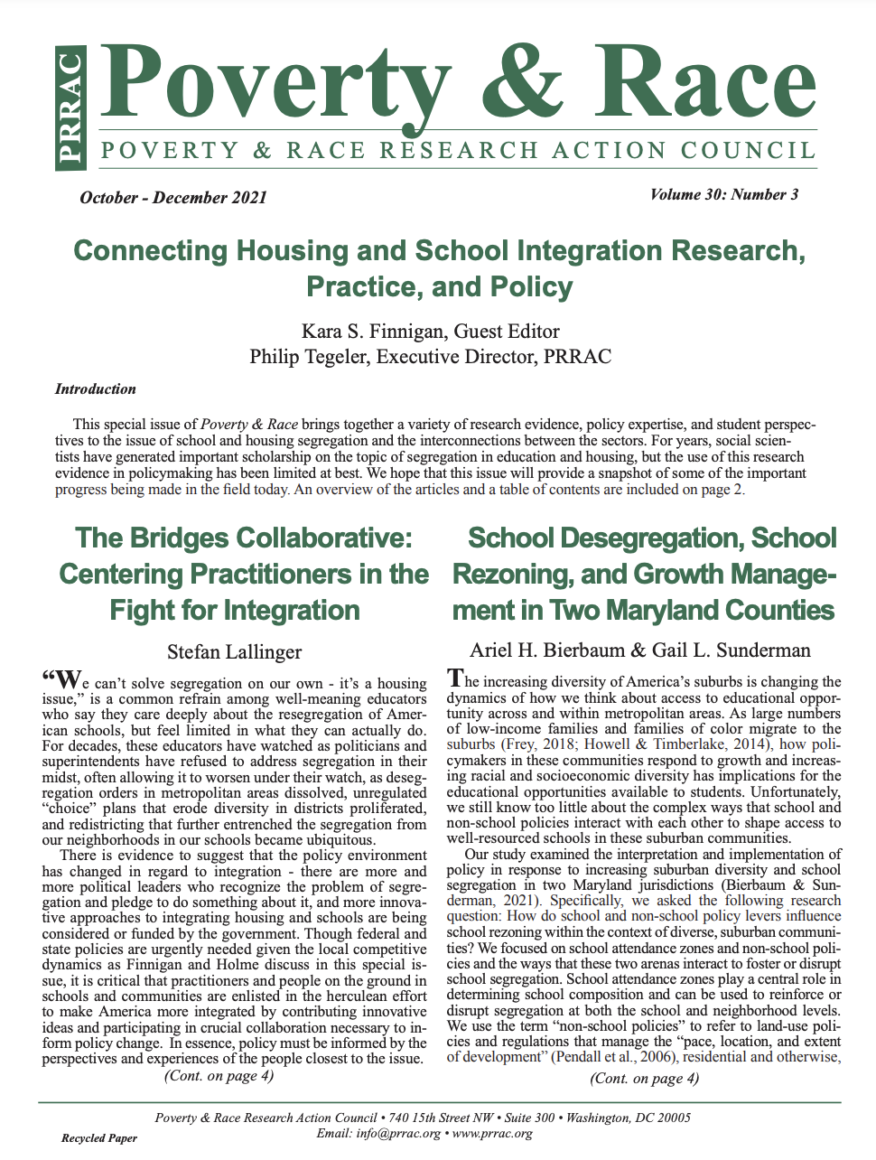 "School Desegregation, School Rezoning, and Growth Management in Two ...