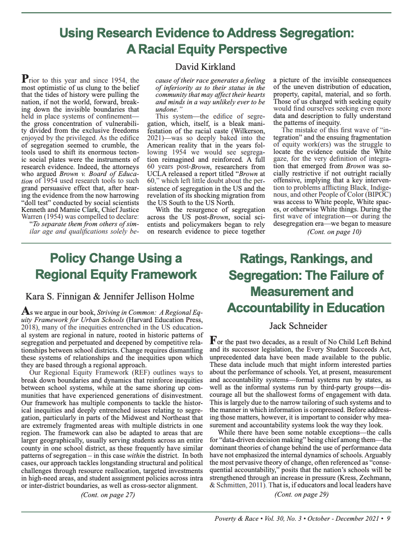 "Using Research Evidence to Address Segregation: A Racial Equity ...